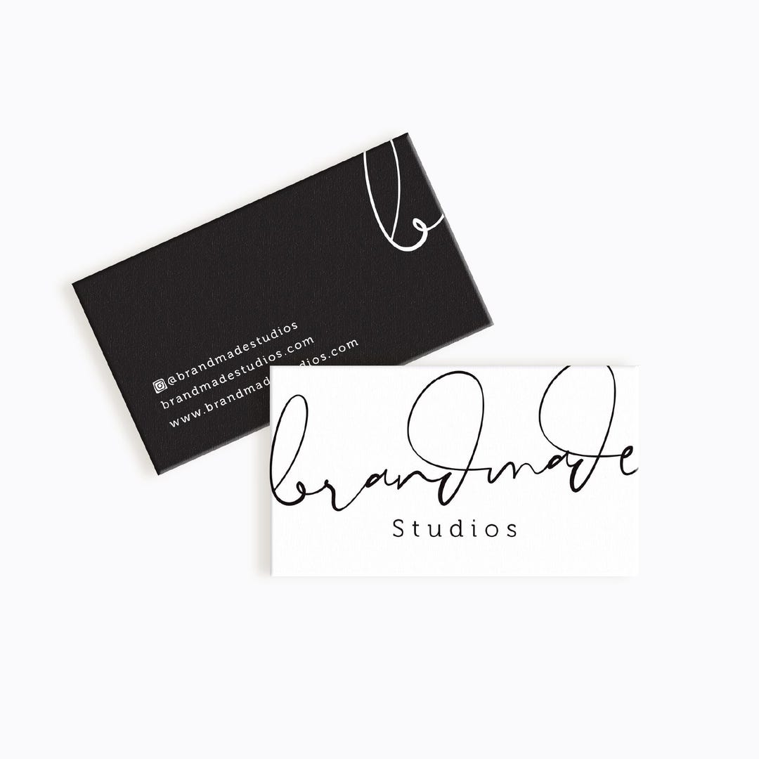 Handwritten Logo Business Card: Customizable Stationery - Etsy