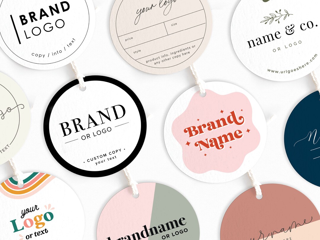 Round Hang Tag, Custom Tag, Clothing Label, Custom Circle Tag - Etsy