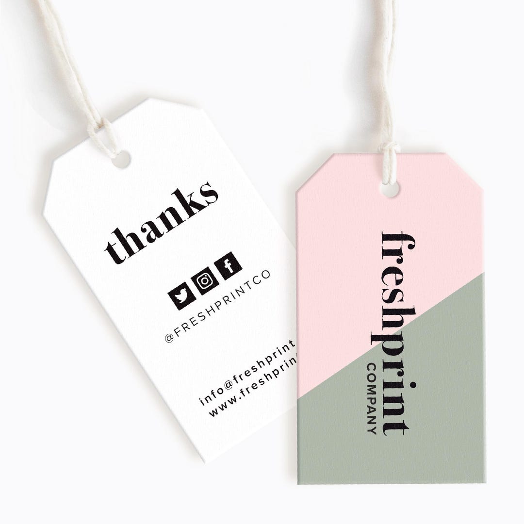 Custom Clothing Hang Tags: Boutique Swing Tags, Size Labels - Etsy