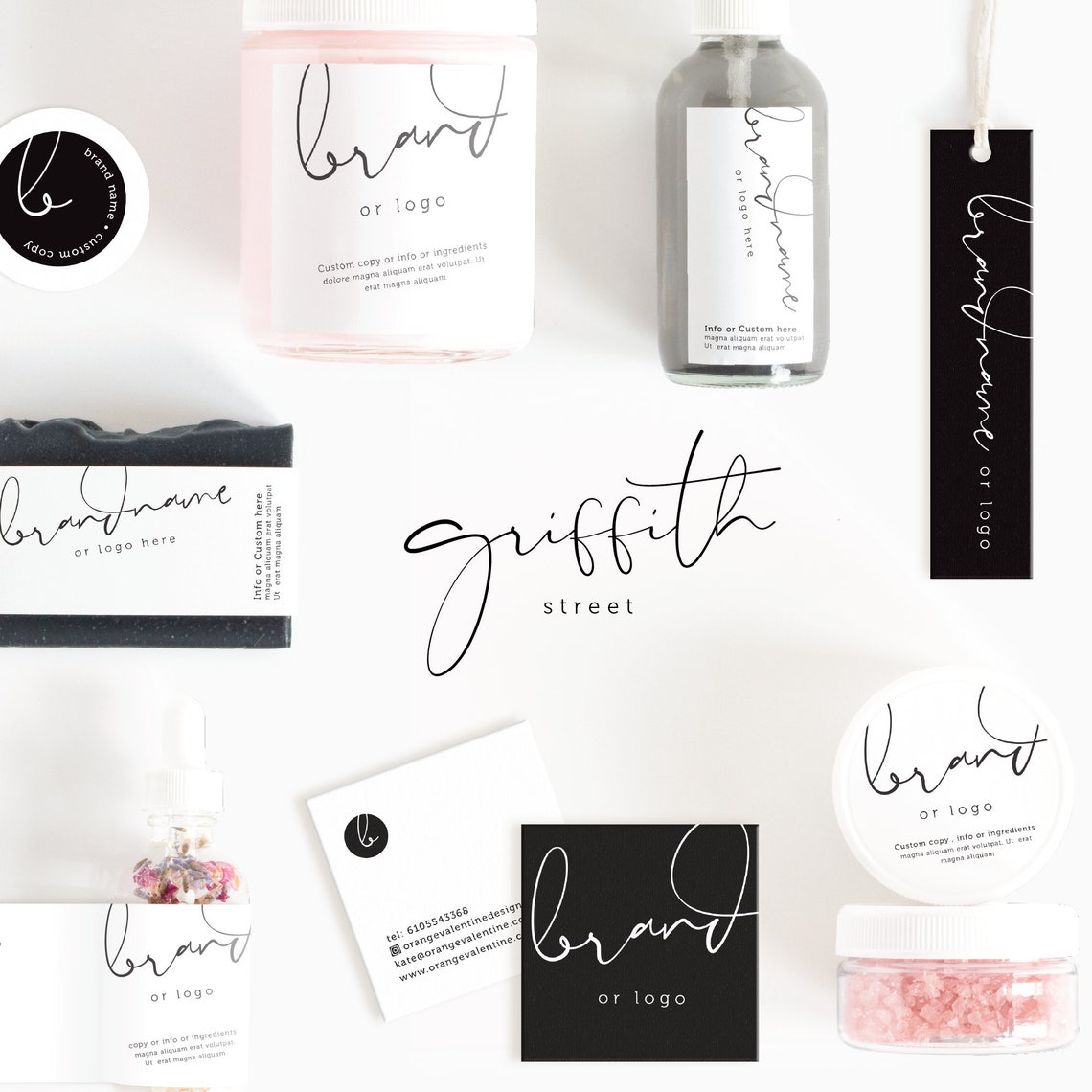 Handwritten Logo Business Card: Customizable Stationery - Etsy