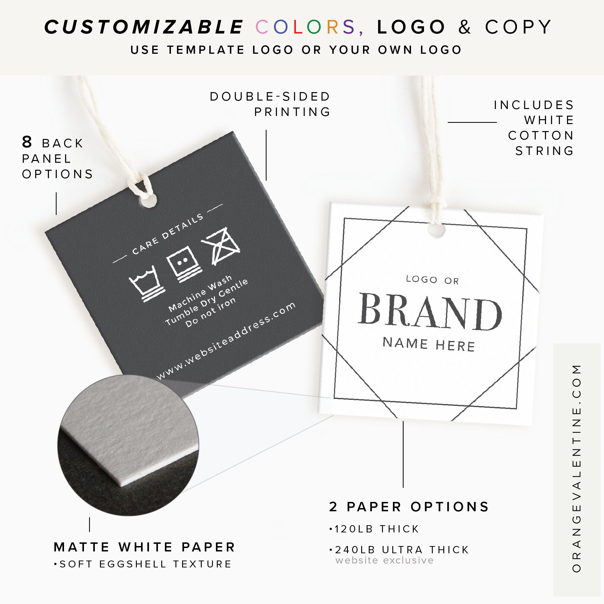 Care Tags Tags for Handmade Items Wash Care Labels Hang | Etsy