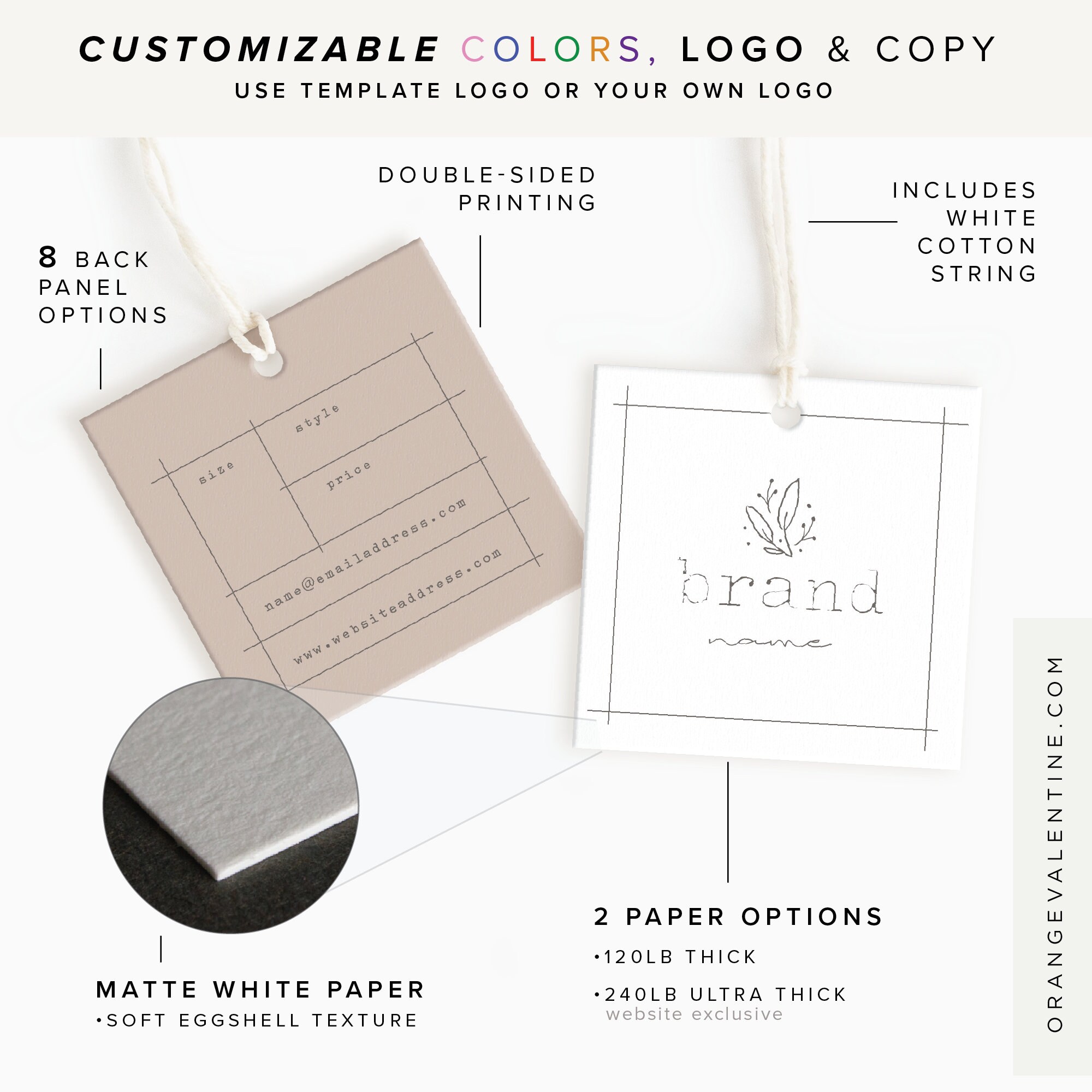 Custom Clothing Tags: Personalized Textile Labels, Swing Tags - Etsy