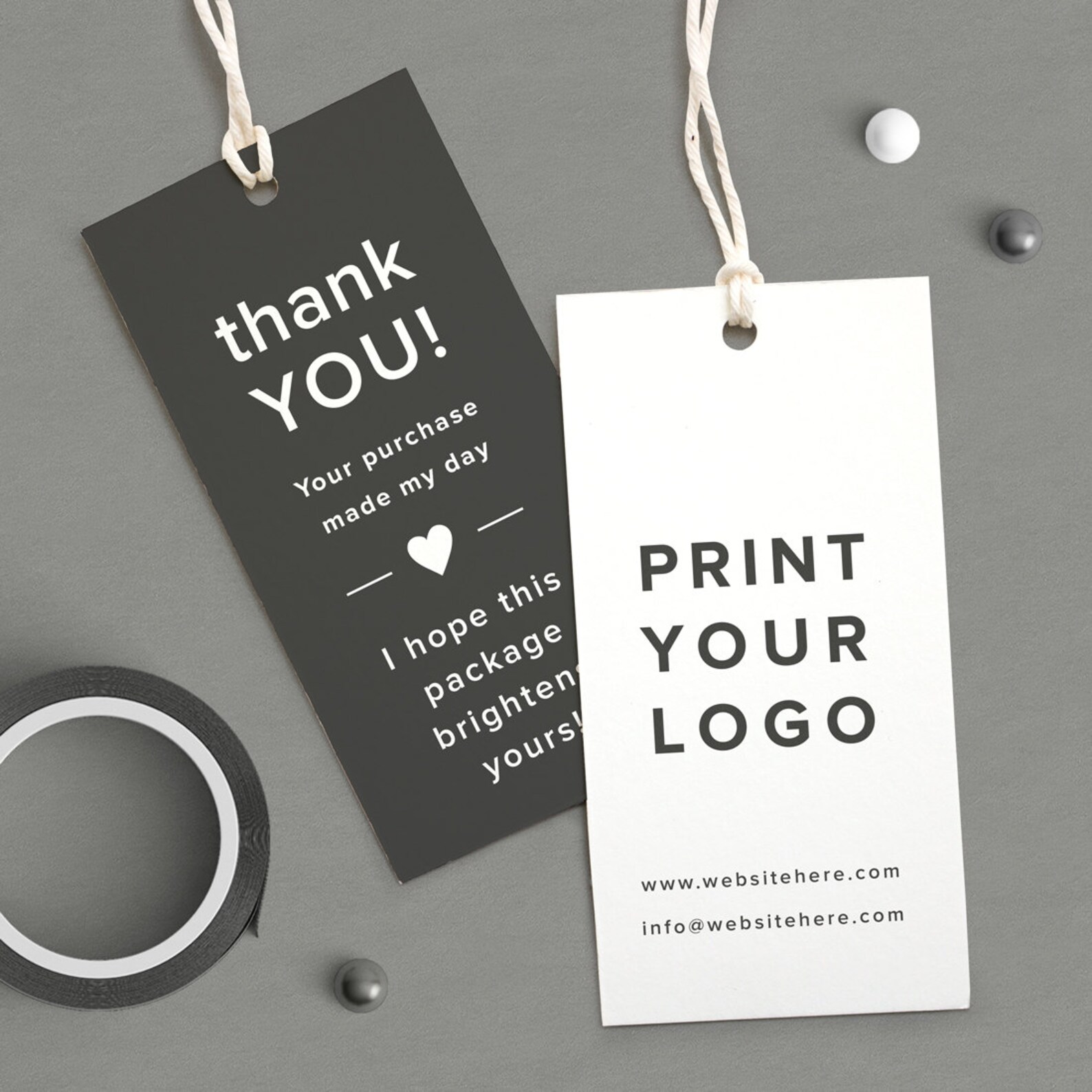 Custom Logo Labels Printed logo tag Thank You coupon | Etsy