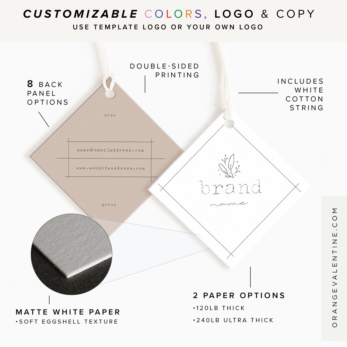 Clothing Tags Custom Clothing Size Labels Hang Tags With - Etsy