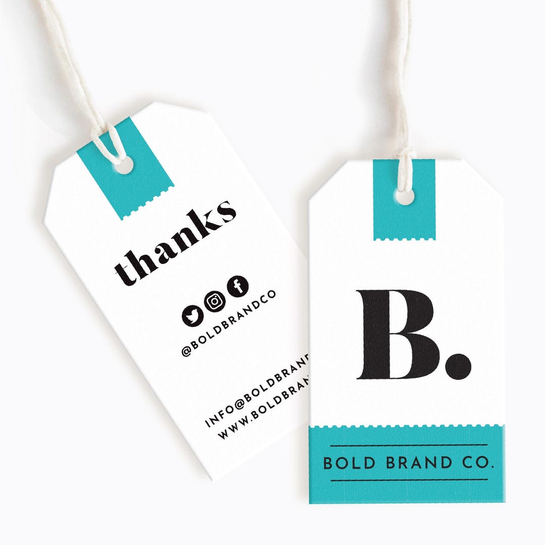 Custom Clothing Hang Tags: Logo, Size, & Social Media - Etsy