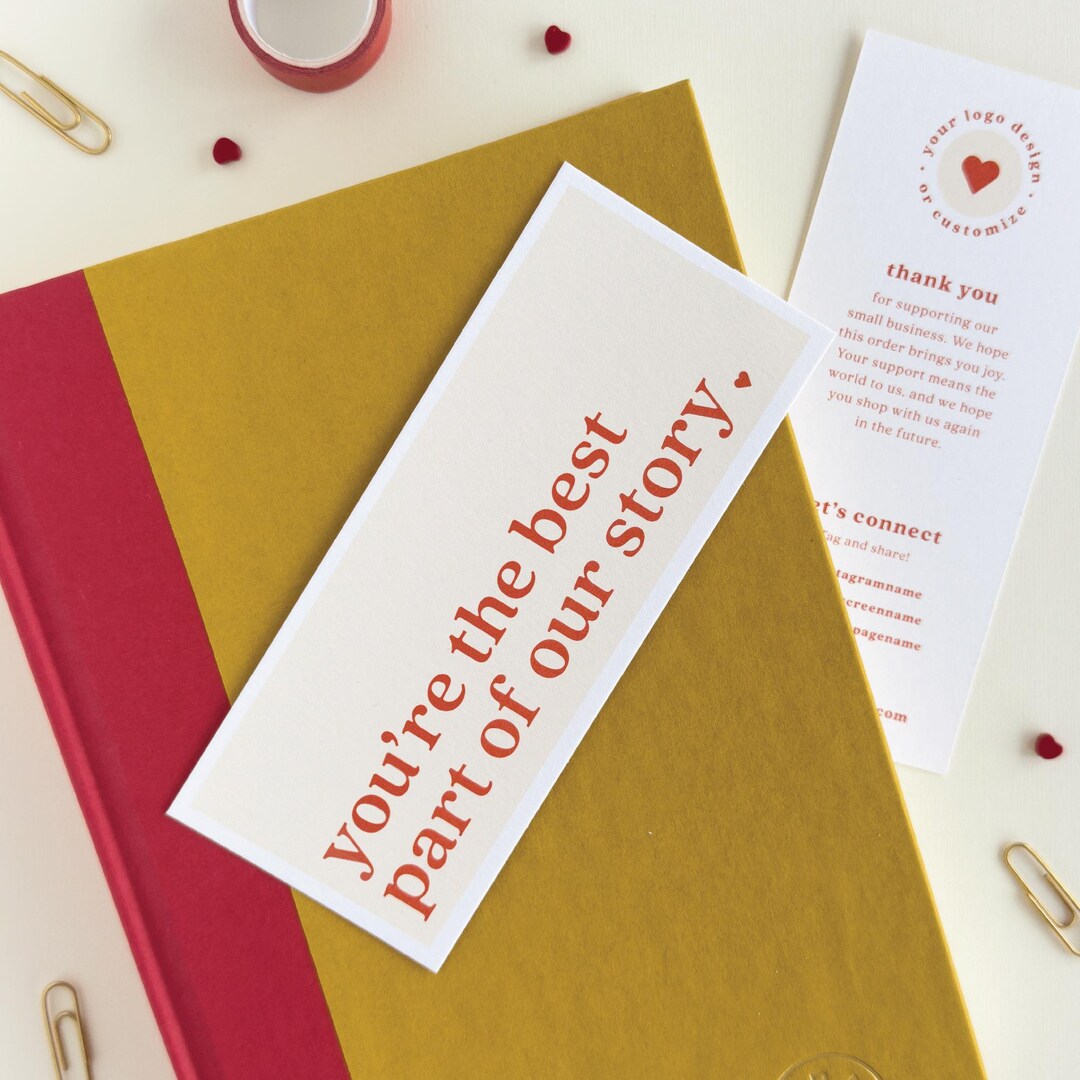Personalized Thank You Bookmark – Custom Printed Business Package ...