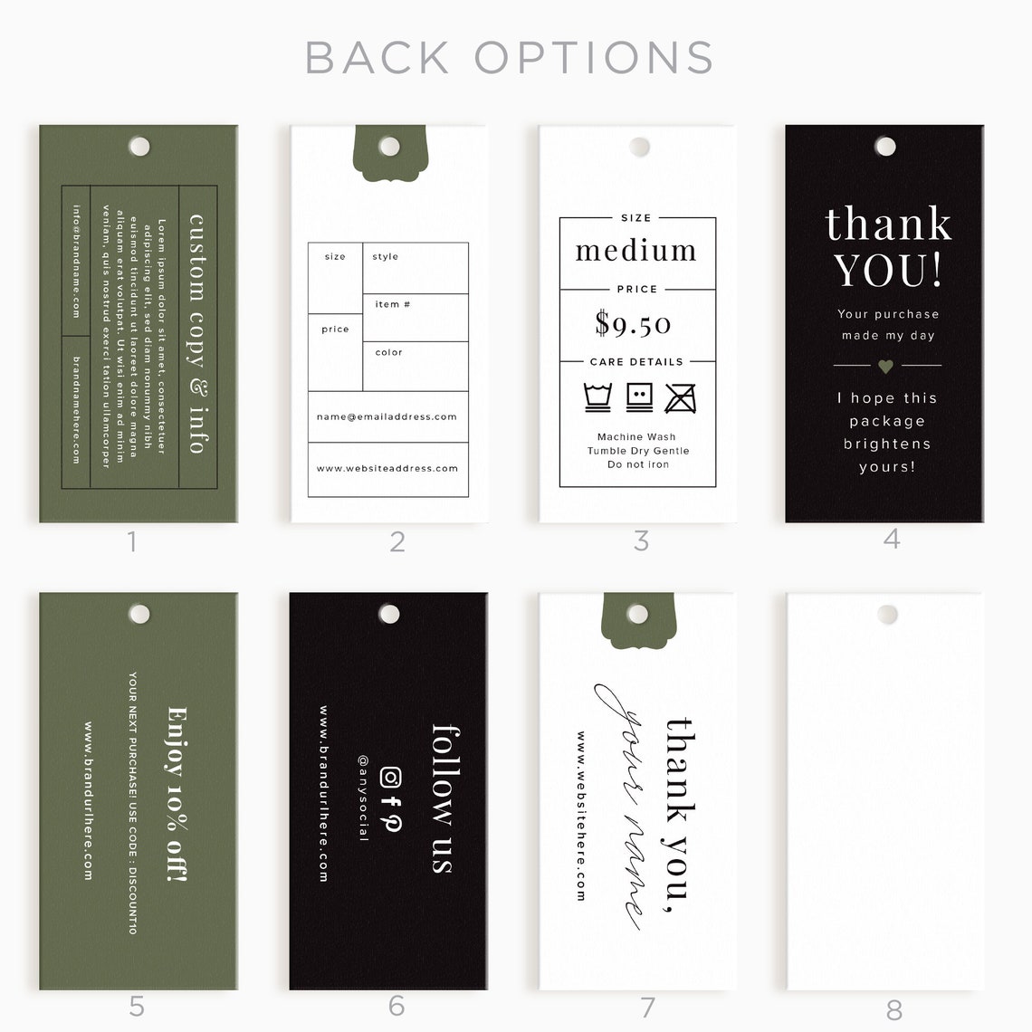 Bespoke Printed Clothing Labels Double Swing Tag Layered | Etsy