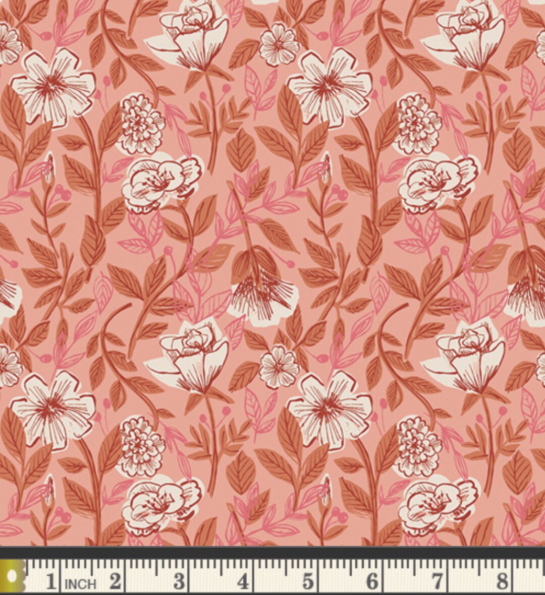 Floral Print Cotton Fabric | Kindred Collection, Art Gallery Fabrics - Etsy