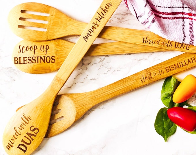 Personalized Islamic Mixing Spoons, Islamic Wedding Gift, Muslim Bride ...