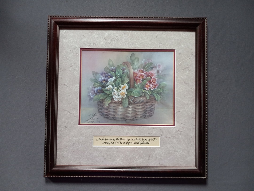 Lena Liu Hand Signed Limited Edition 17 X 17 Framed Print basket of ...