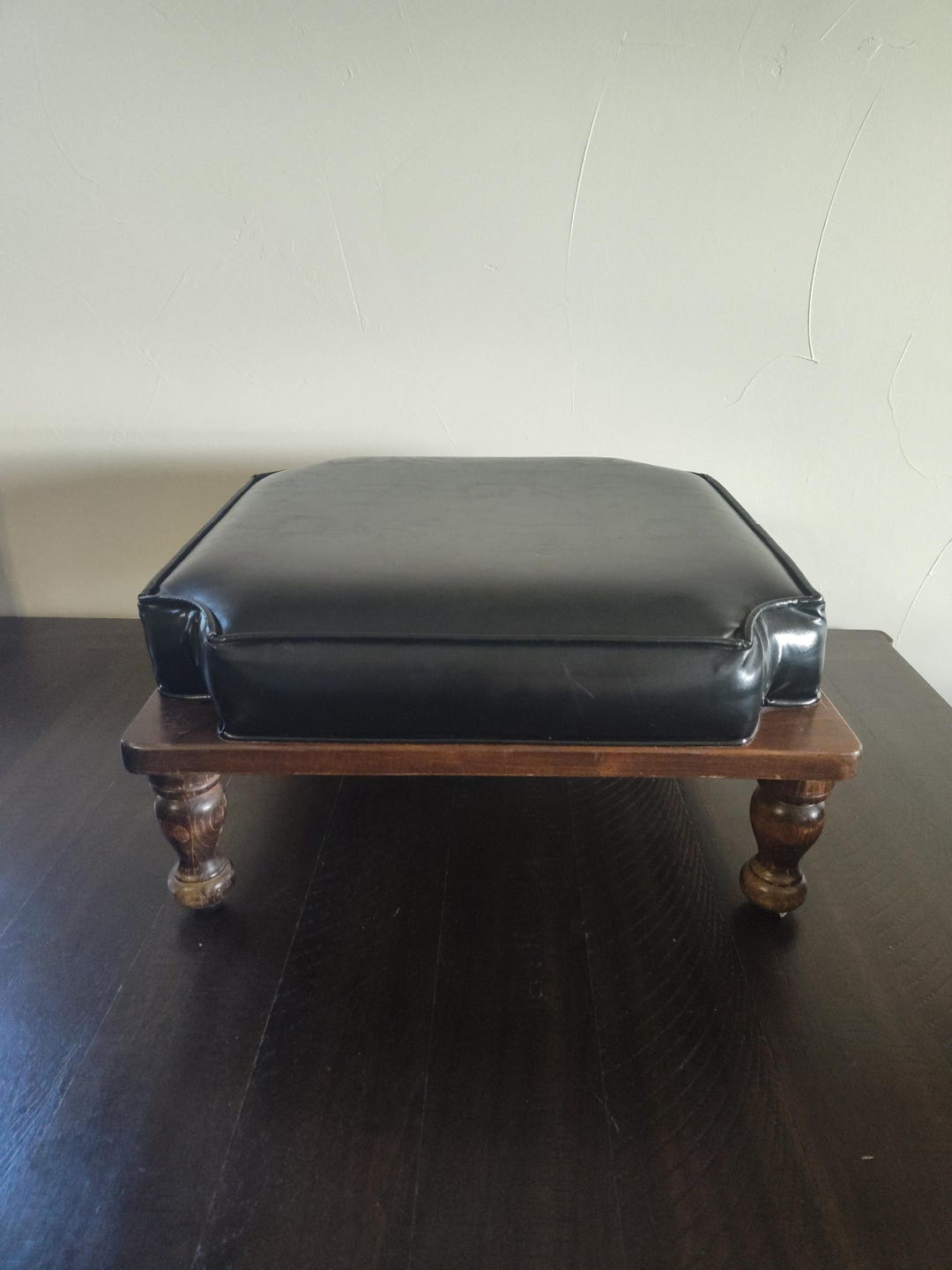 Vintage Stacking Stool | Ricardo Lynn | Moody Wood and Leather Foot ...