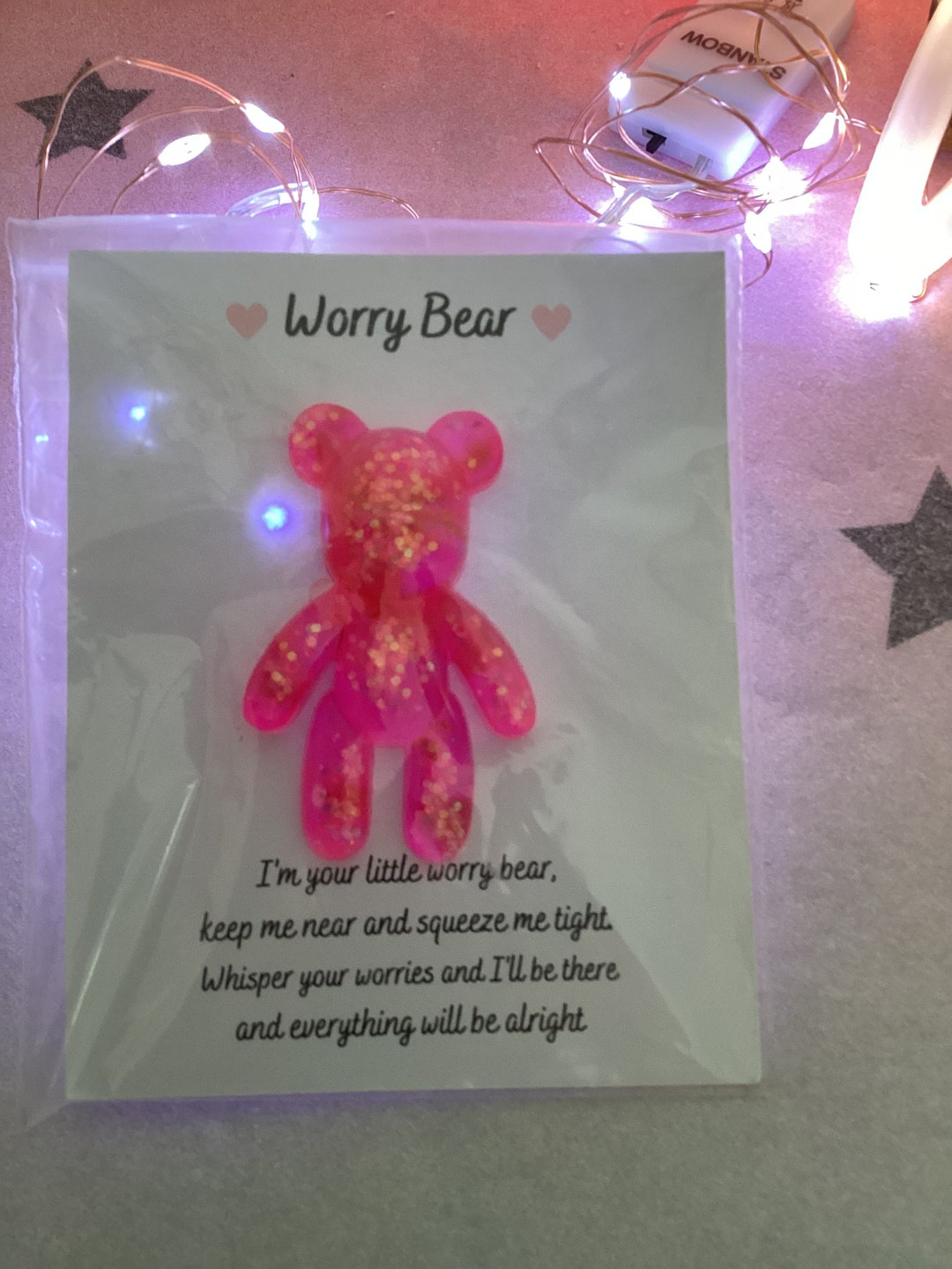 Gorgeous Worry Bear, Hugging Bear on Card - Etsy