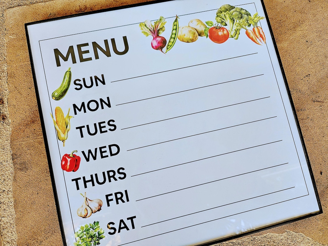 Weekly Menu Board (menu, Digital Menu Board, Dinner Board, Kitchen Menu ...