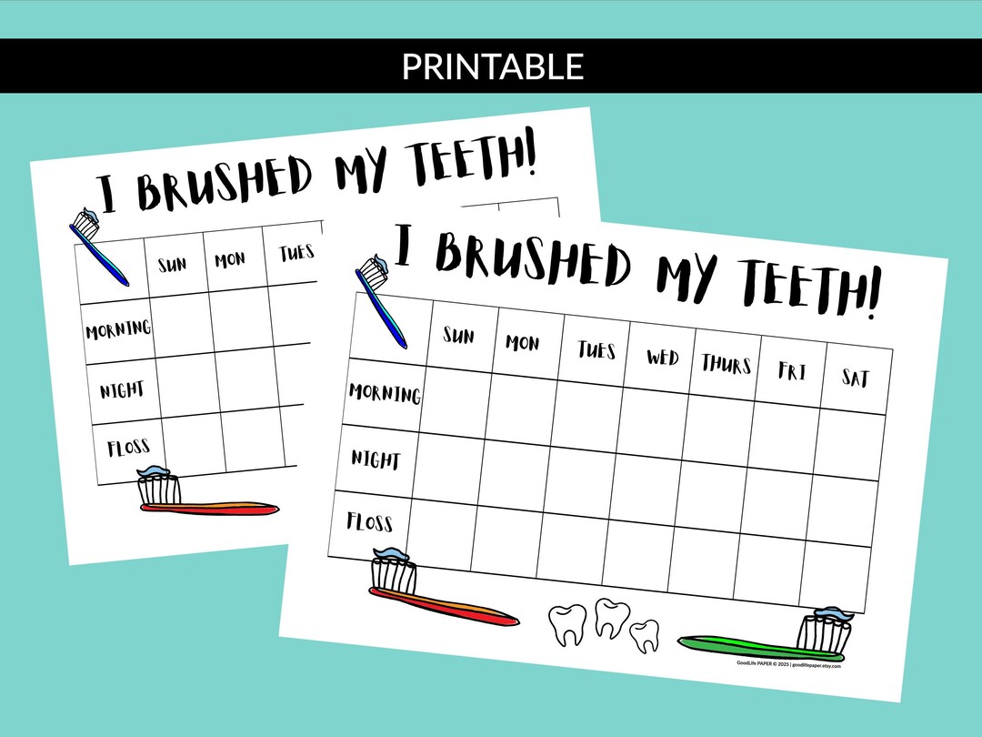 Kids Dental Hygiene Tracker: Printable Teeth Brushing Chart for ...