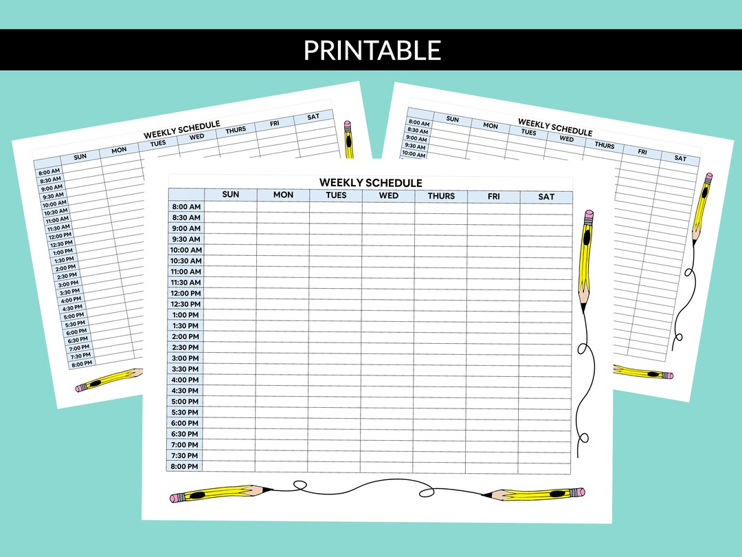 Weekly Schedule: Printable simple Weekly Schedule Template, Weekly ...