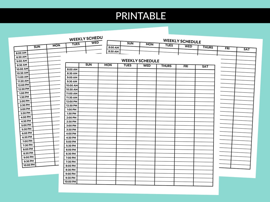 Weekly Schedule: Printable simple Weekly Schedule Template, Weekly ...