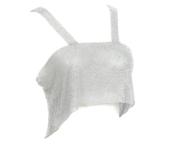 Metal Mesh Top | Chainmail Crop Top | Sequin Top | Di… - Gem