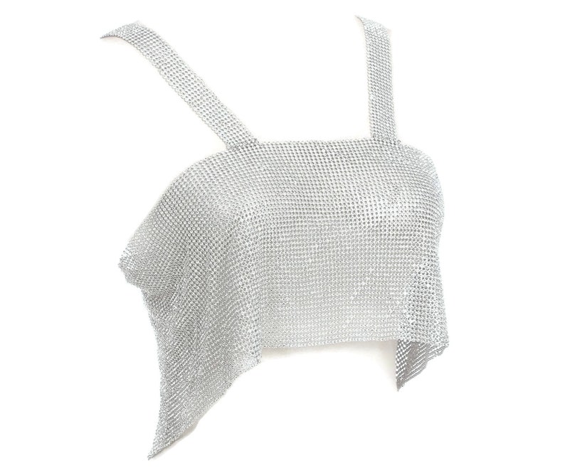 Metal Mesh Top Chainmail Crop Top Sequin Top Diamante - Etsy Canada
