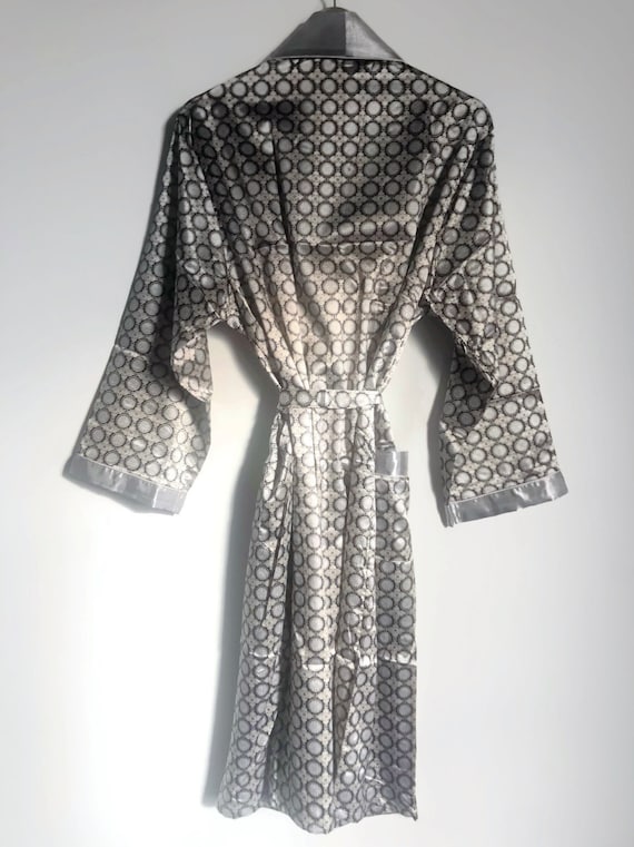 Mens Robe | Retro Smoking Jacket | Silver Unisex Dres… - Gem