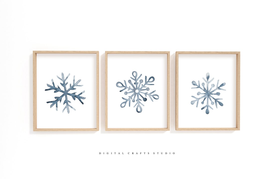 Snowflakes Printable, Merry Christmas Printable, Christmas Wall Decor ...