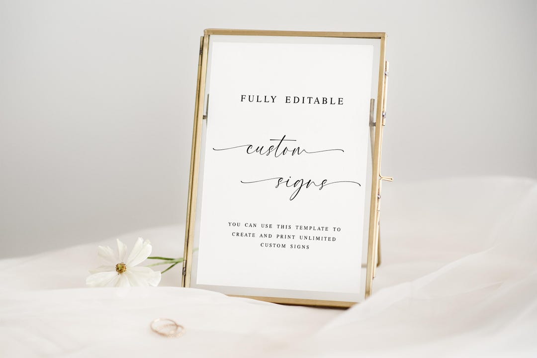 Minimalist Custom Sign Template, Modern Wedding Sign Printable ...