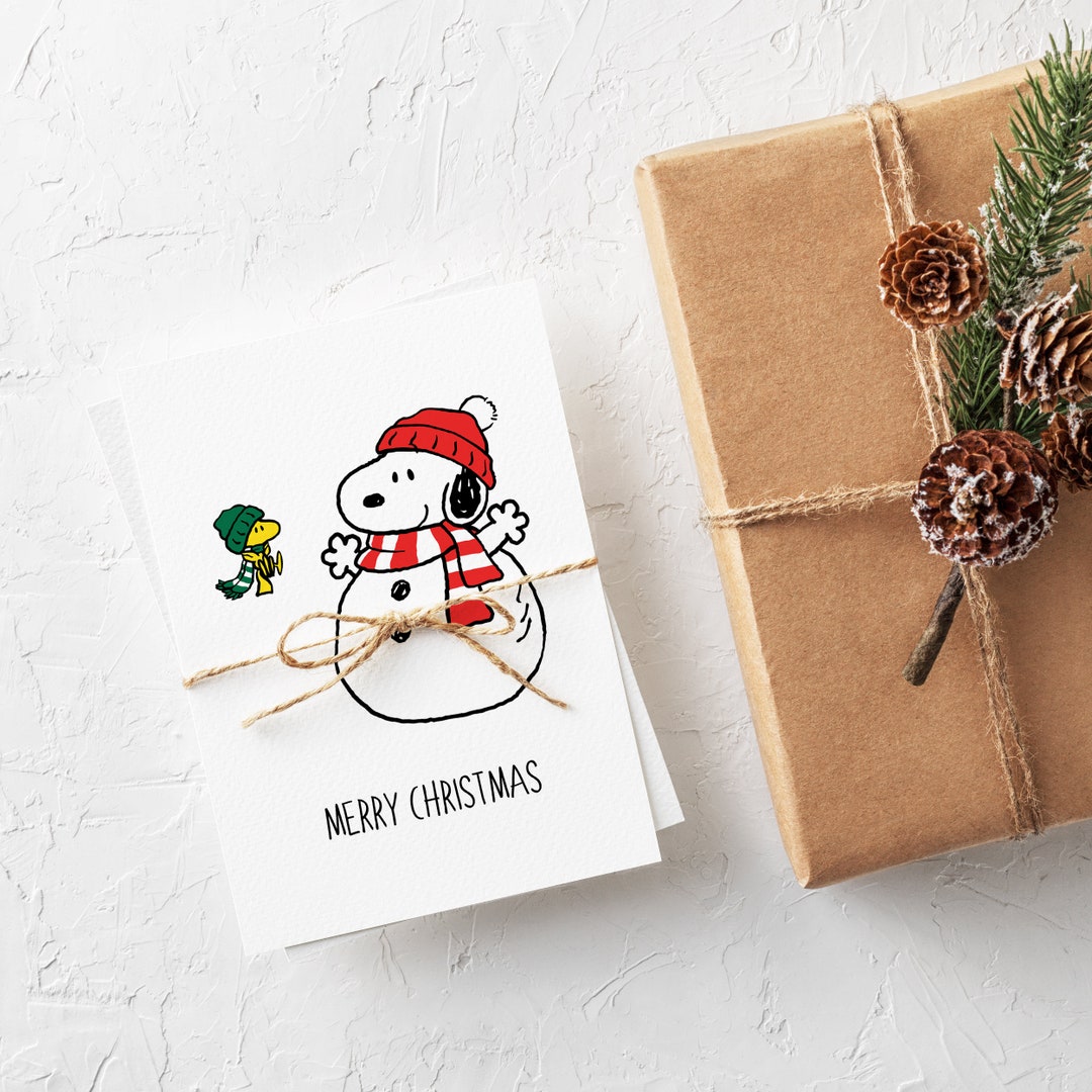 Snoopy Christmas Card, Digital Download, Printable Card - Etsy