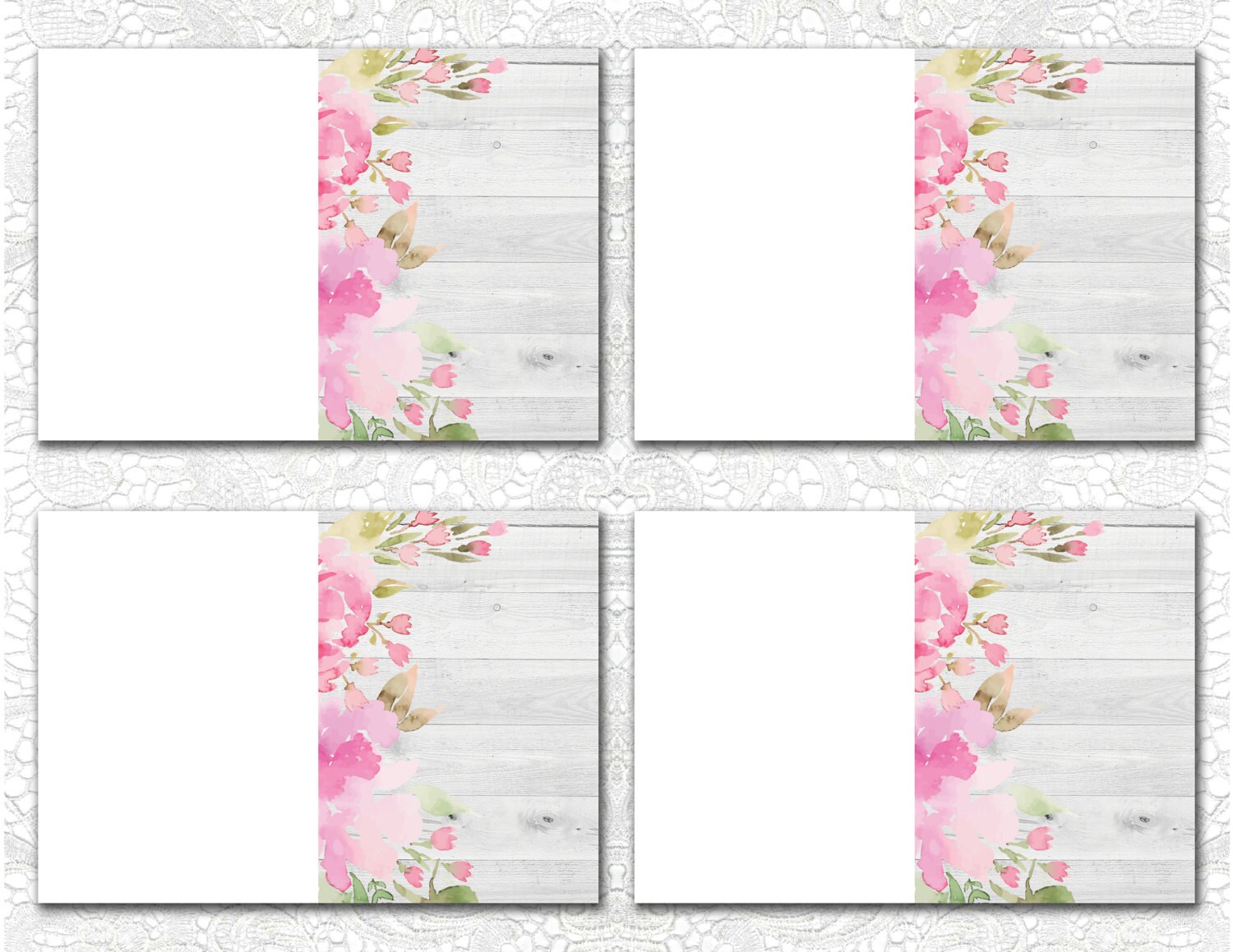 4 Tent Name Cards - Watercolor Flowers - Etsy
