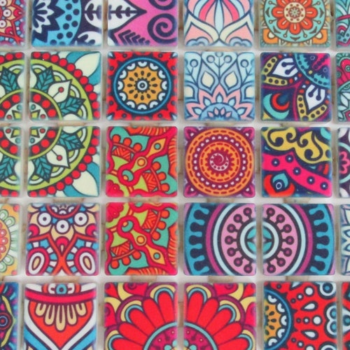 Ceramic Mosaic Tiles Bright Colors Medallions Moroccan Tile - Etsy