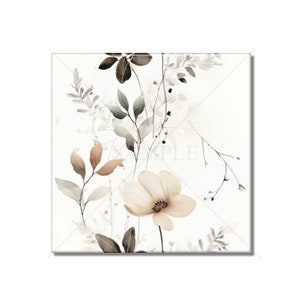 Botanical Floral Ceramic Tile Botanical Kitchen Backsplash Tile ...