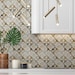 Vintage Neutral Tones Ceramic Tile Unique Patterned Kitchen Backsplash ...