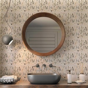 Botanical Leaves Ceramic Tile - Botanical Kitchen Backsplash Tile ...