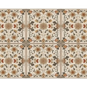 Neutral Colors Floral Ceramic Tile - Vintage French Floral Design Tile ...