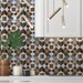 Unique Patterned Ceramic Tile - Rust Copper Black Kitchen Backsplash ...