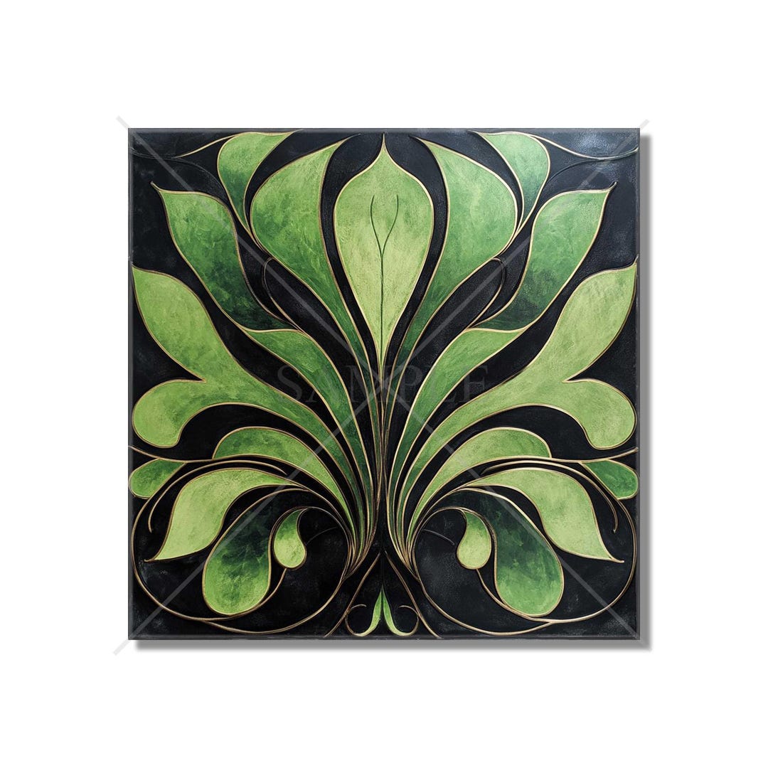 Ceramic Tile Moody Green Patterned Vintage Design Kitchen Backsplash ...