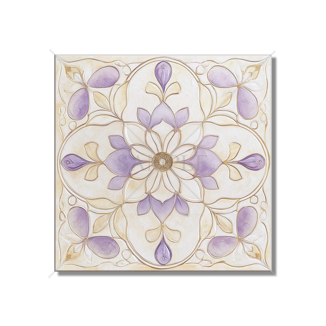 Lavender Patterned Backsplash Tile - Purple Kitchen Tile Patterned ...