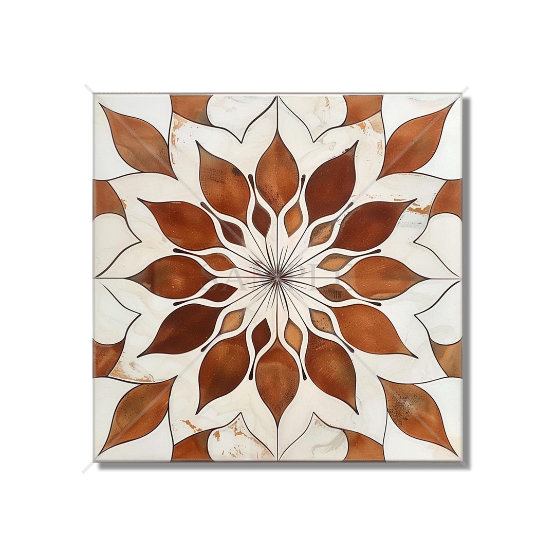 Boho Copper Rust Ceramic Tile Unique Patterned Kitchen Backsplash Tile ...
