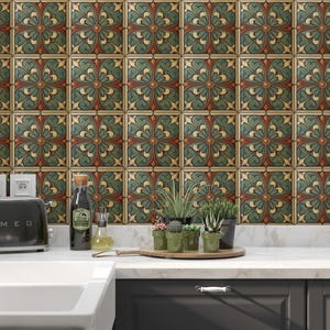 Green Rust Ceramic Tile - Kitchen Backsplash Tile - Bathroom Shower ...