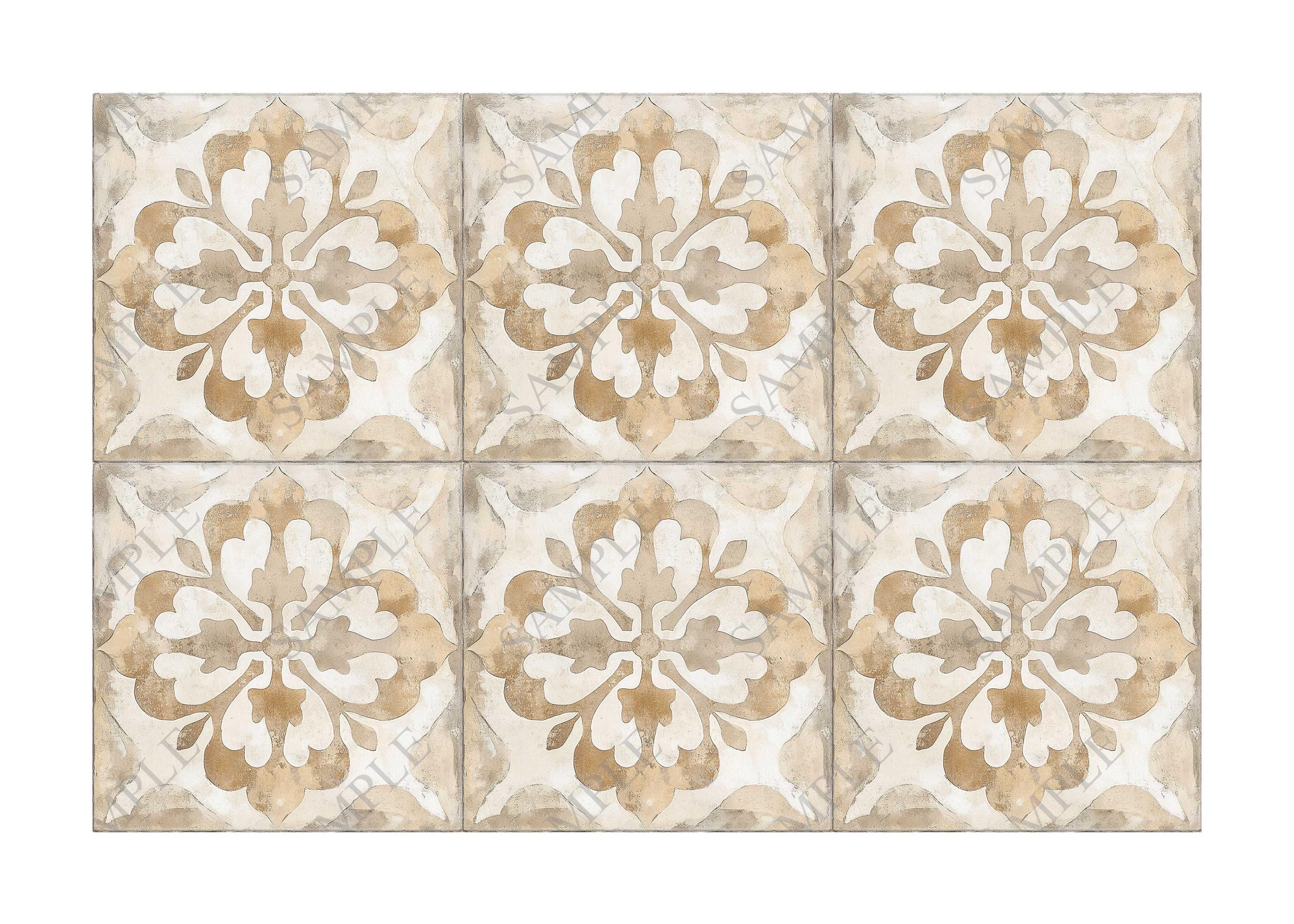 Neutral Tones Vintage European Design Ceramic Tiles Patterned Kitchen ...