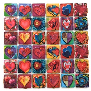 Funky Heart Art Design Heart Mosaic Tile Pieces - Ceramic Mosaic Tiles ...