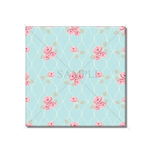 Shabby Chic Roses Design Ceramic Tile - Shabby Chic Floral Kitchen ...