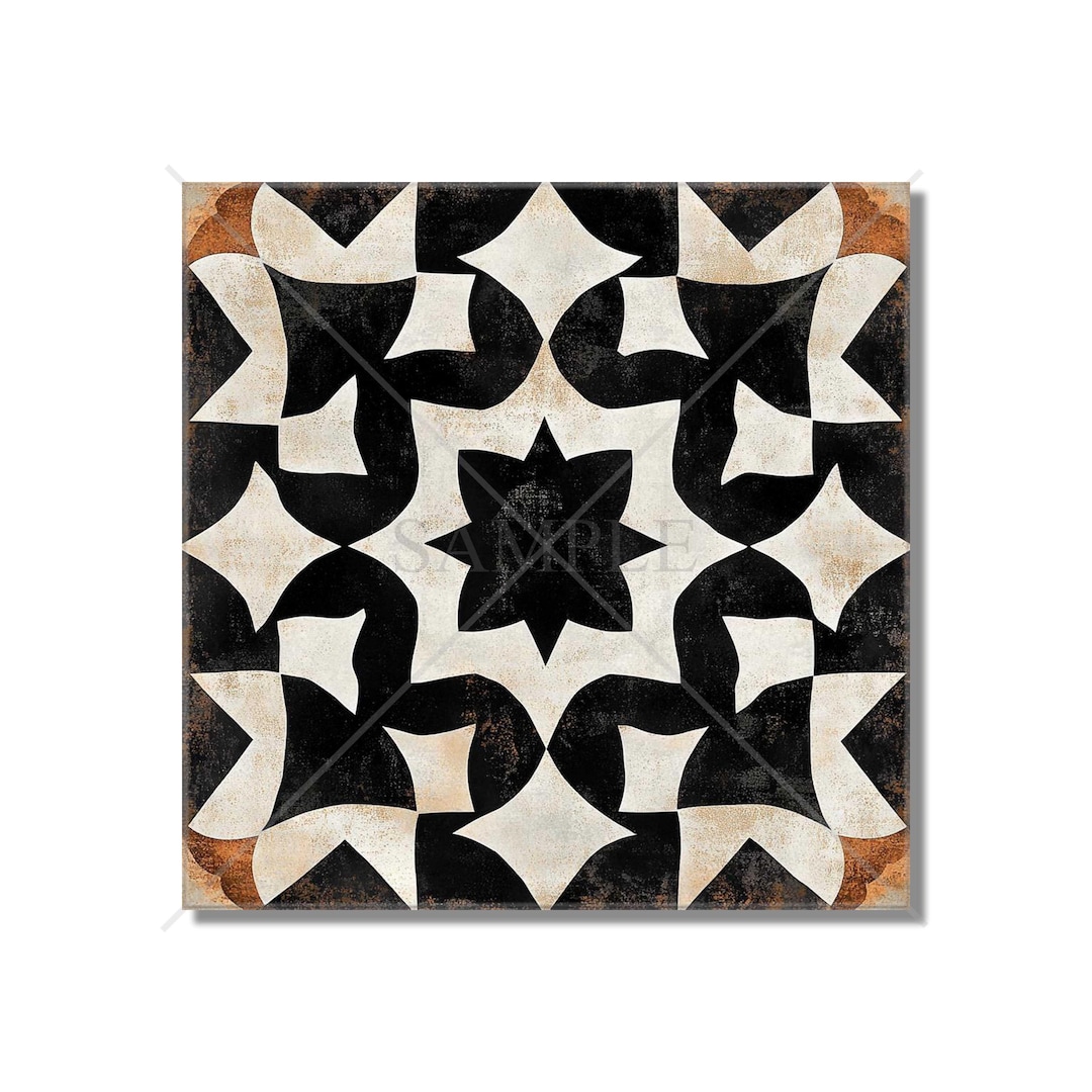 Black Brown Tan Patterned Ceramic Tile - Unique Kitchen Backsplash Tile ...