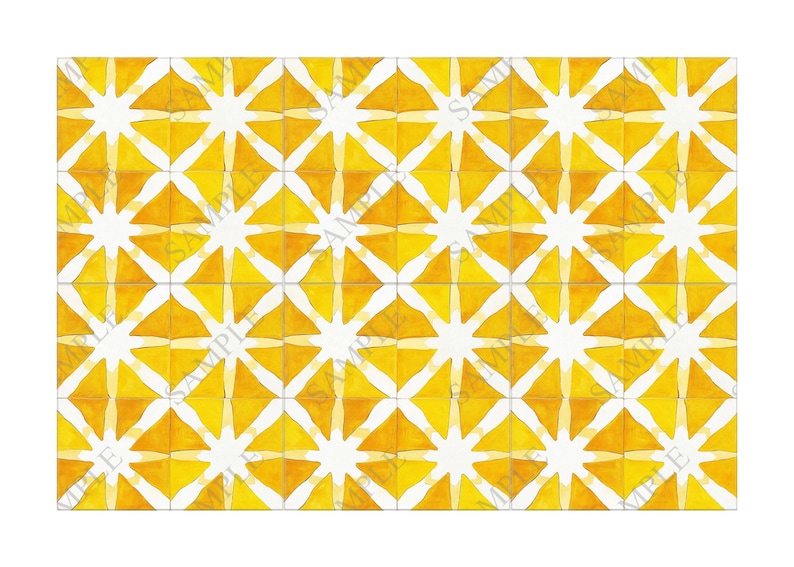 Yellow and White Ceramic Tile - Yellow Kitchen Tile - Yellow Backsplash ...