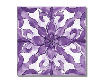 Purple Ceramic Accent Tile - Patterned Tile Purple Design Backsplash ...