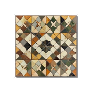 Earth Tones Ceramic Tile Vintage Moroccan Tile Design - Earthy Kitchen ...