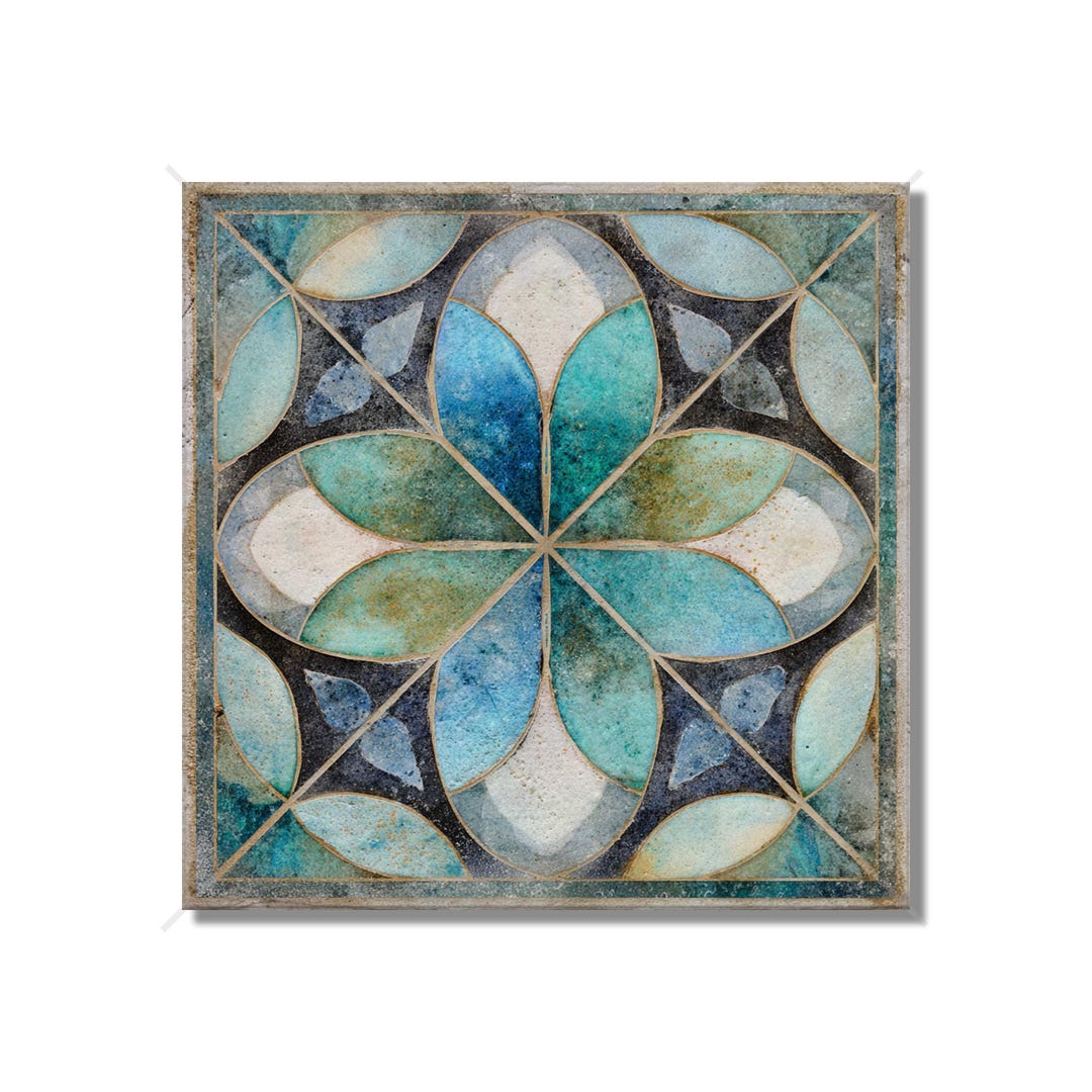 Blue Green Turquoise Ceramic Tile - Vintage Tile Design Turquoise ...