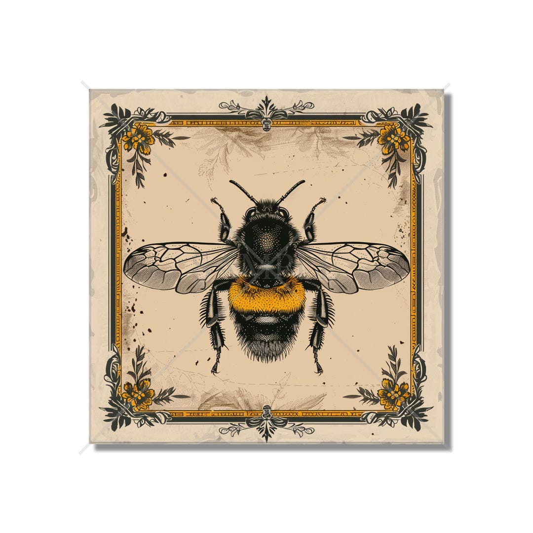 Vintage Bee Design Ceramic Tile - Kitchen Backsplash Tile - Unique ...