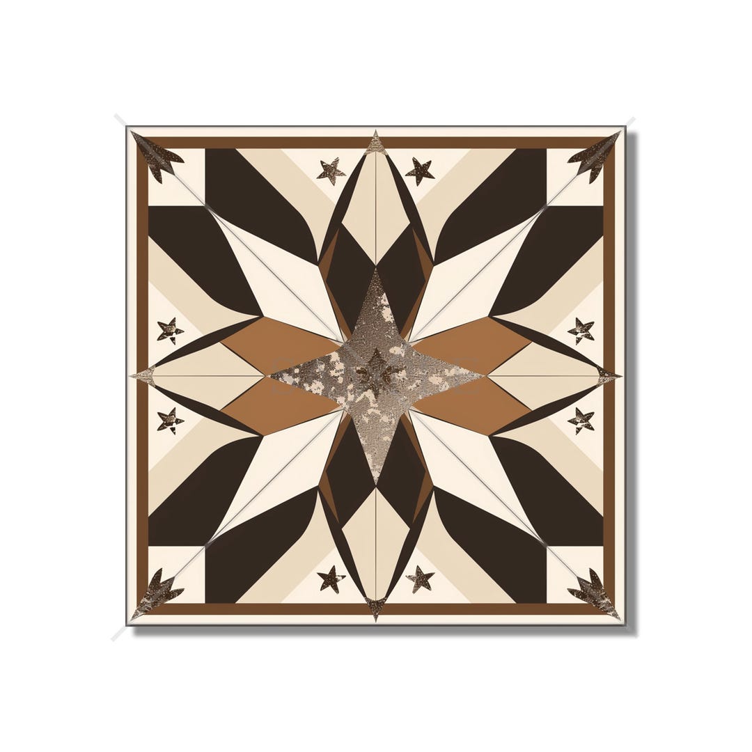 Brown Rust Patterned Ceramic Tile - Vintage Mid-century Design Tile ...