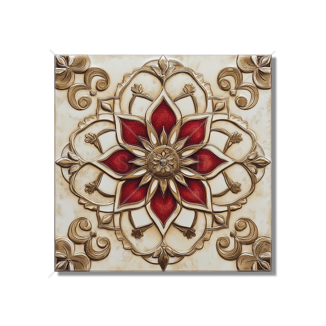 Red Ceramic Tile Unique Patterned Red Kitchen Backsplash Tiles Red ...