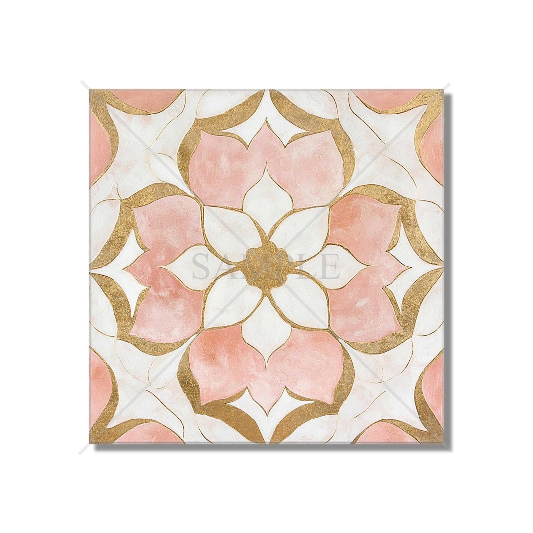 Pink Ceramic Tiles Kitchen Backsplash Pink and White Patterned Tile ...