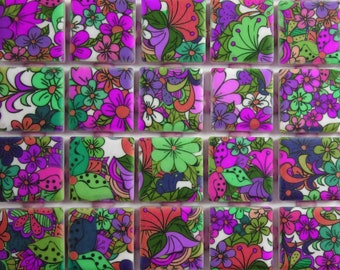 Ceramic Mosaic Tiles Bright Colors Flowers Floral Art Mosaic | Etsy